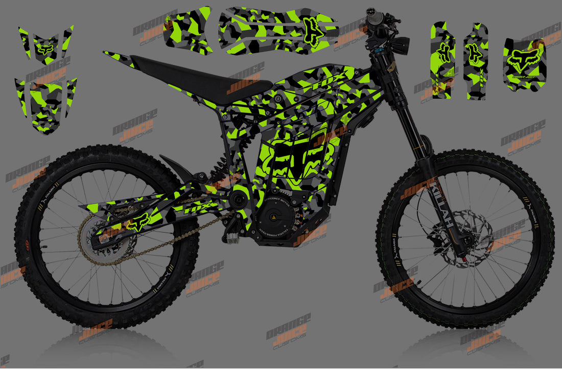 Talaria Sting - Fox Camo Graphics kit (Fluro) – Orange Juice Customs