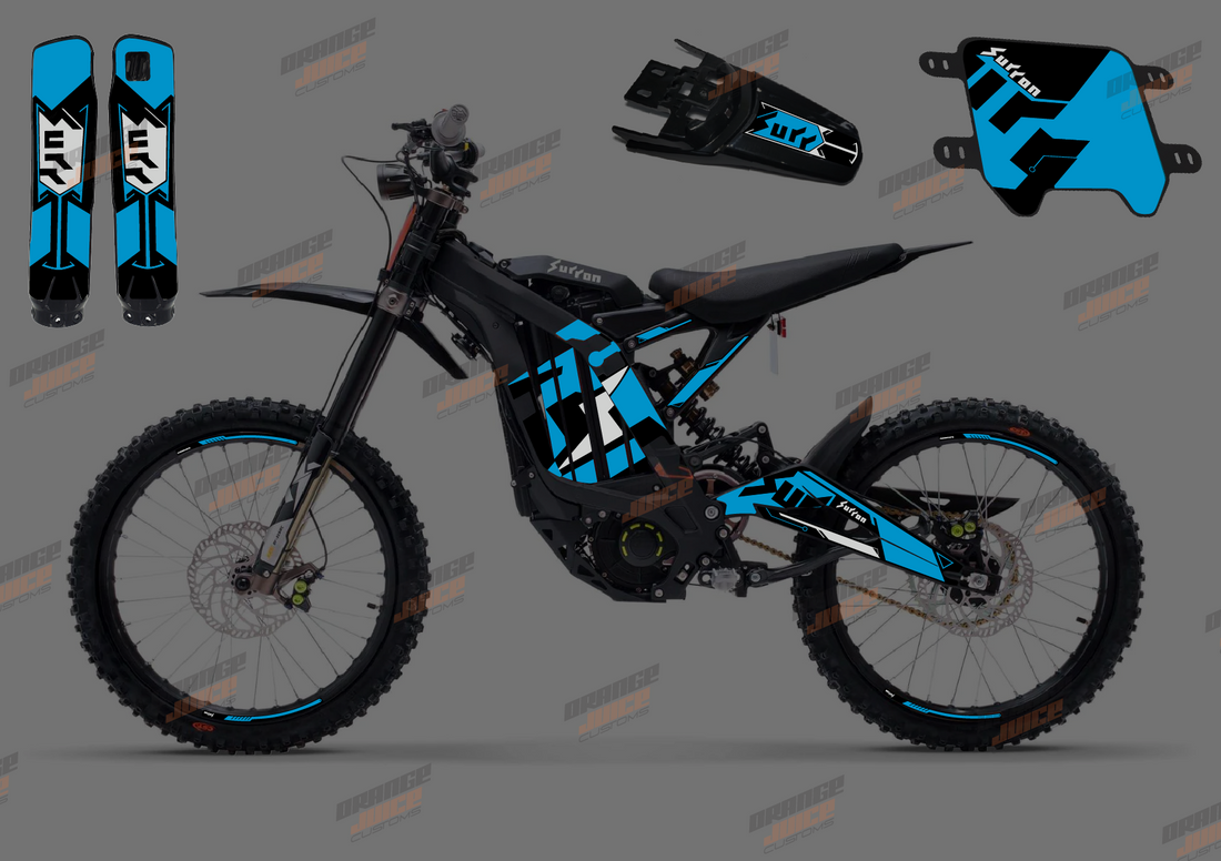 Extended Sur Ron OEM Graphics kit (Ocean Blue) – Orange Juice Customs