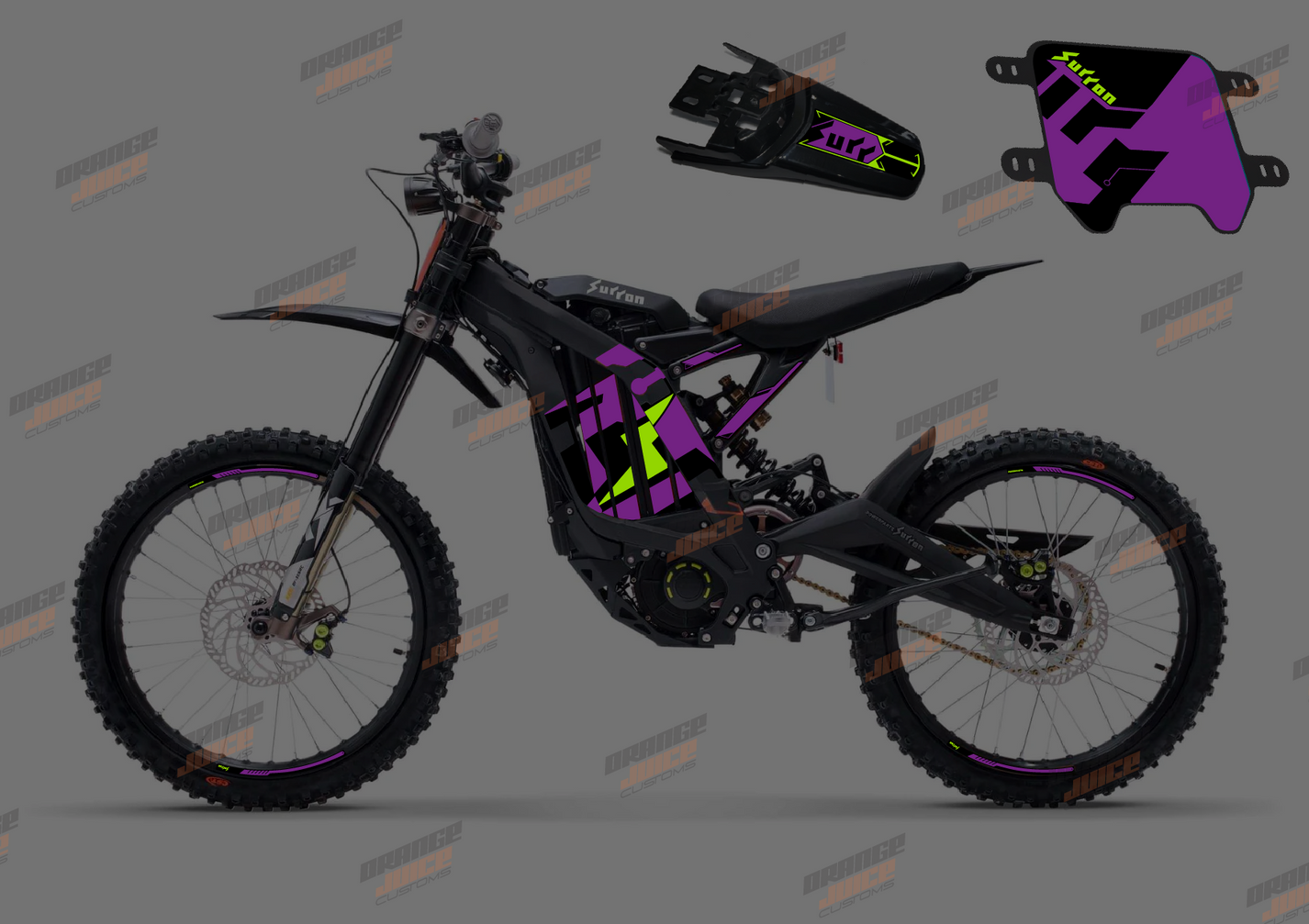 Sur Ron OEM Graphics kit (Purple & Green) – Orange Juice Customs